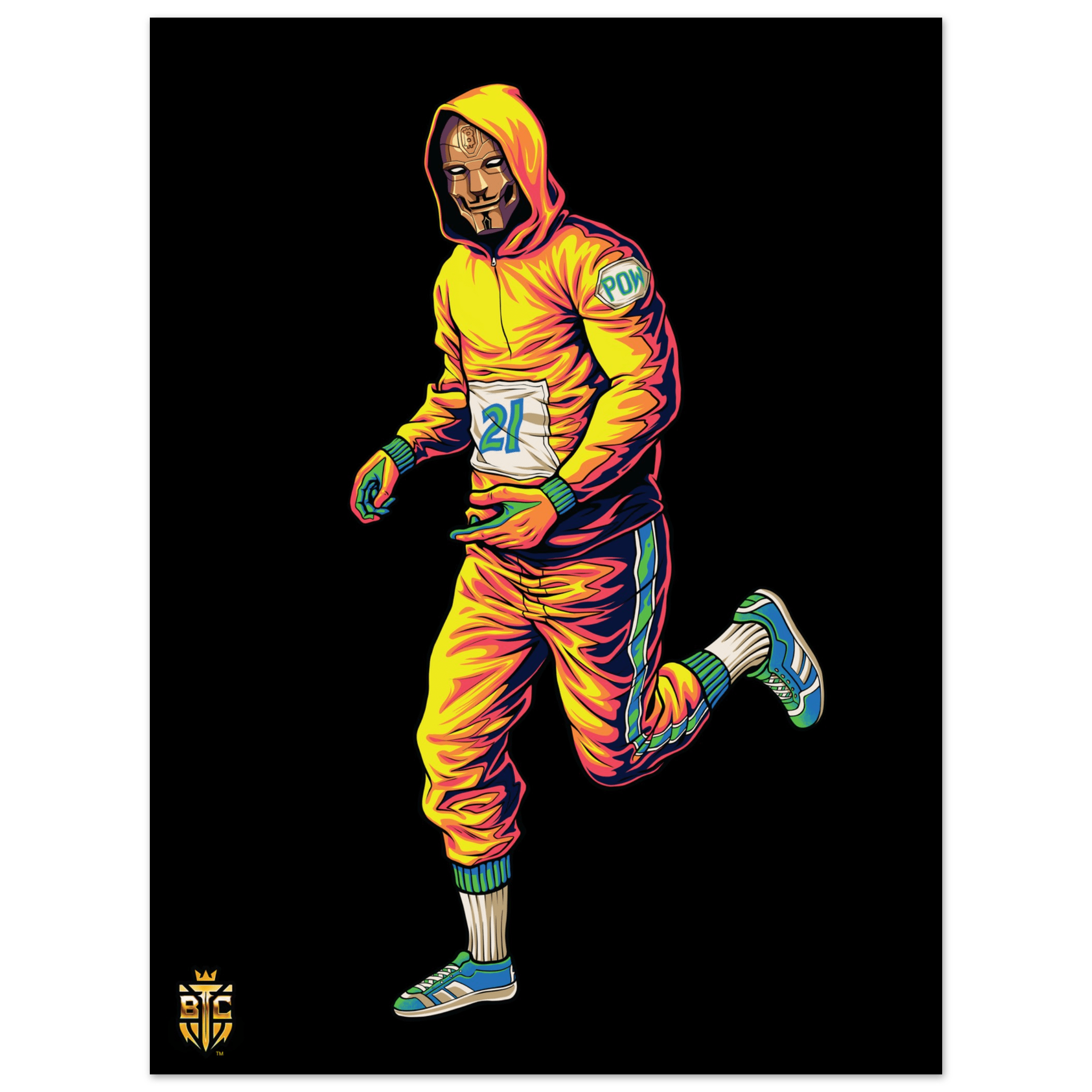 Bitcoin Trading Cards: Running Satoshi Fine Art Poster – BTCTC